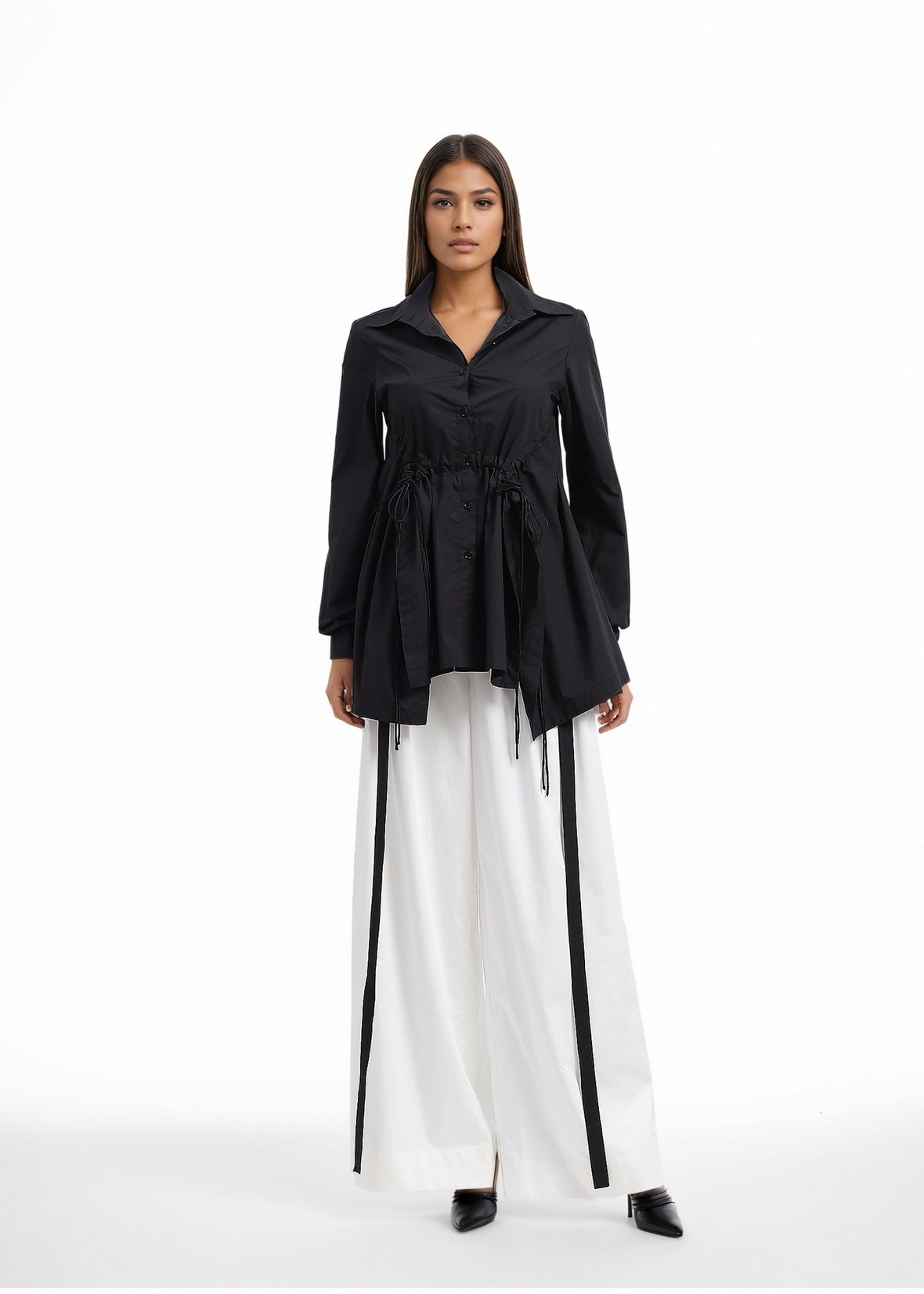 AKOK Multicolor Cotton Draw String Shirt and Trousers Co-ords