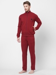 Sweet Dreams Men Spiced Apple Fleece Solid Tracksuits