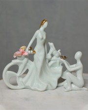 White Ceramic Lady Sculpture