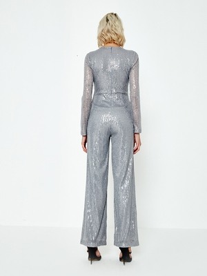 Silver Sequin Jumpsuit