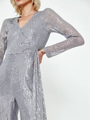 Silver Sequin Jumpsuit