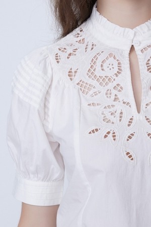 White Cutwork Top