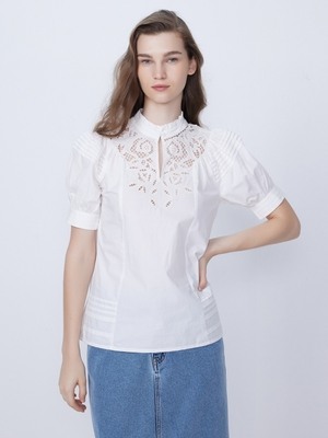White Cutwork Top
