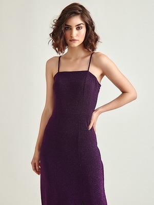 Purple lurex slip Dress