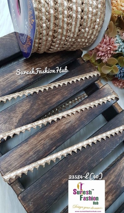 Pearl Gold Radiant Triangle Gota Borders