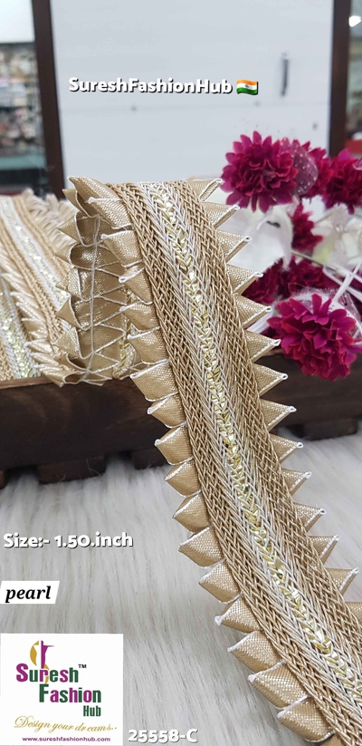 Elegant Samosa Pearl Lace