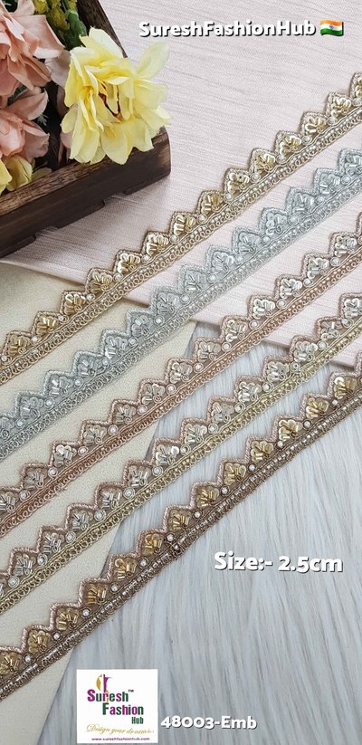 Pearl Kaddhana Machine Embroidery Lace