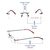 Rimless Metal Rectangle Black Medium Vision Express 29478 Eyeglasses