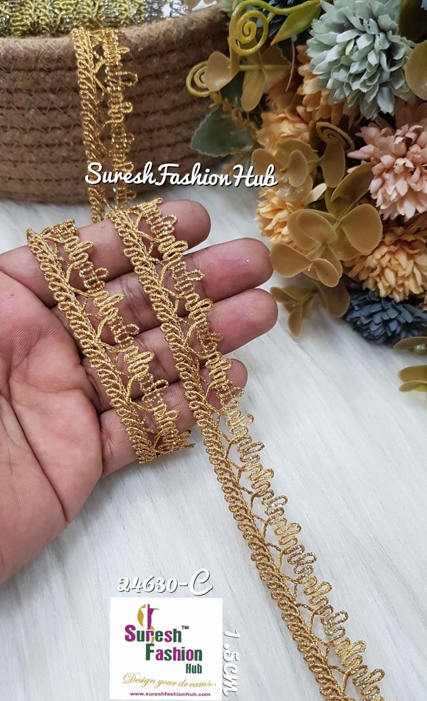 Antique Gold Crystal Crochet Lace