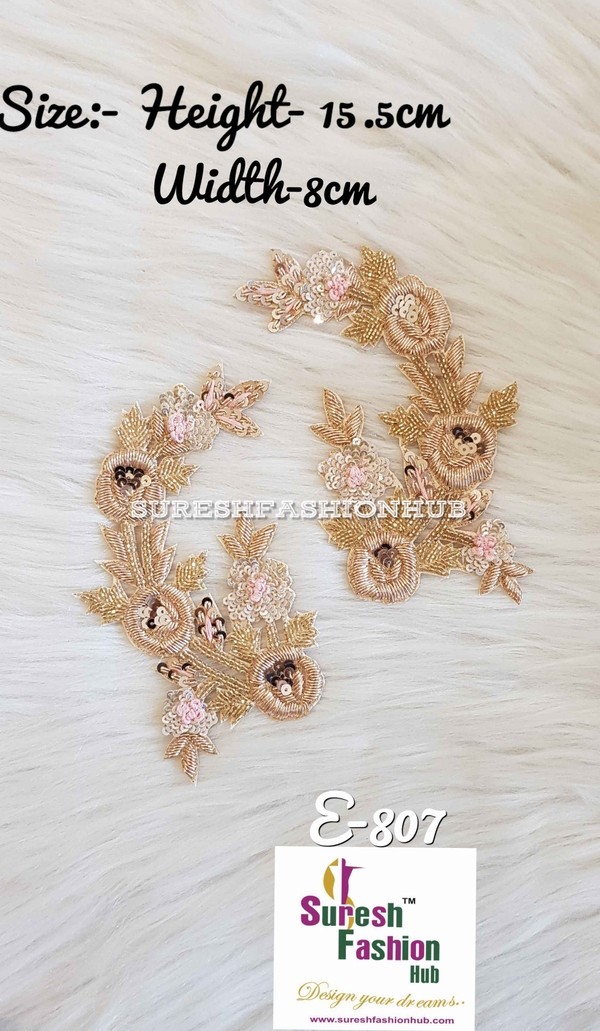 Flower Fiesta Rose Gold Patch - Designer Laces from Suresh Fashion Hub ...