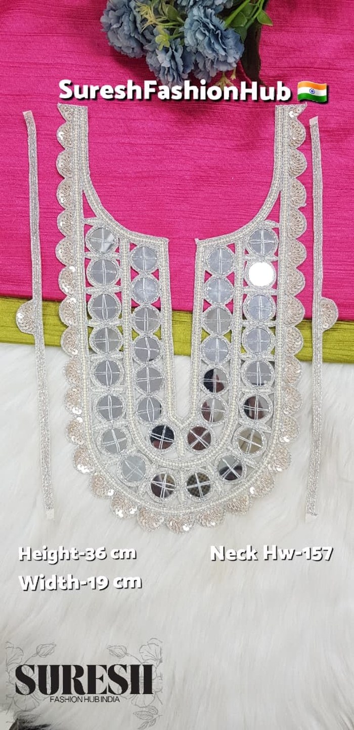 Water Royal Mirror Handmade Neck Design – Neck HW 157 | Suresh Fashion ...