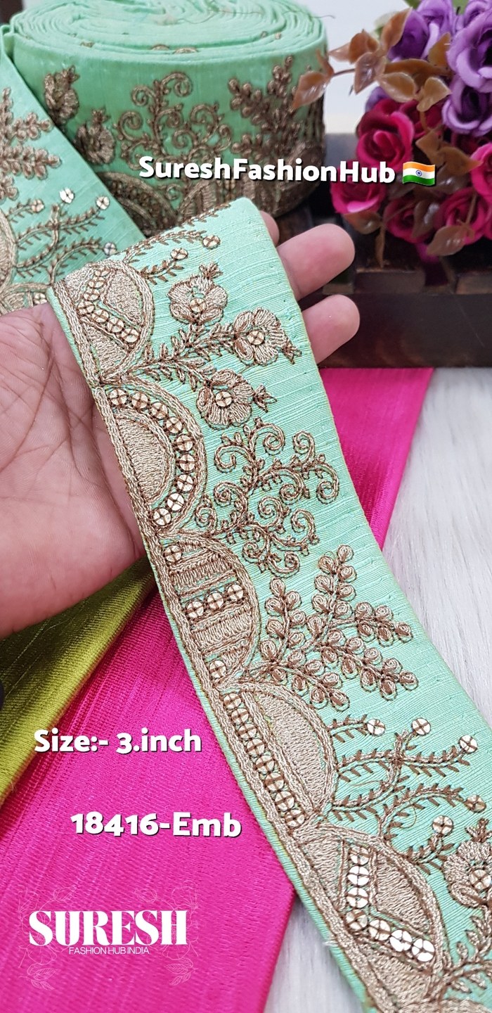 Pista Sequence, Thread & Dori Embroidery Lace – 18416-Emb