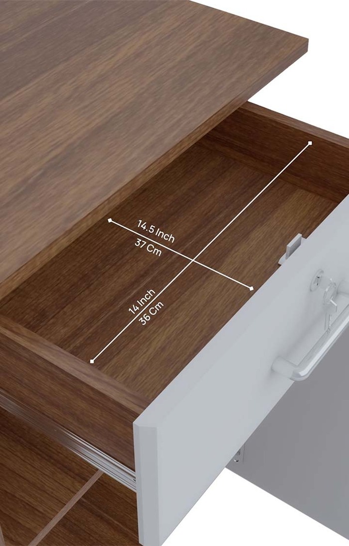 Fisher Study Table | Office Table with Drawers - Leon Teak
