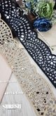 Premium One-Sided Cutwork Lace – Black & Pearl Options